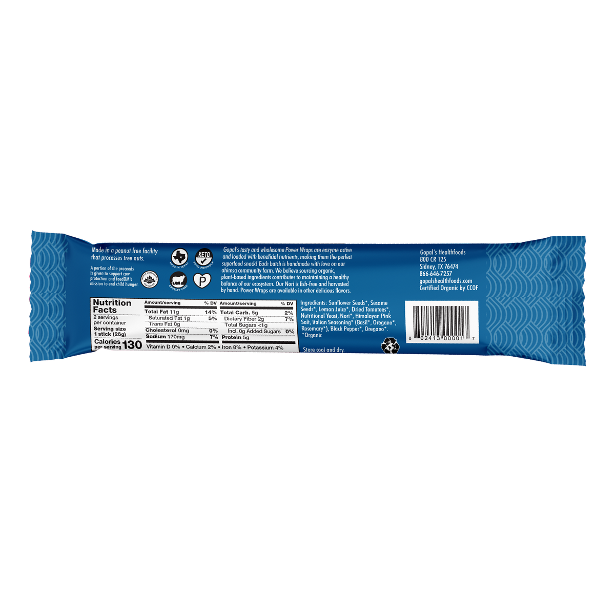 Italian Power Wraps® 1.8oz – Gopal's Healthfoods