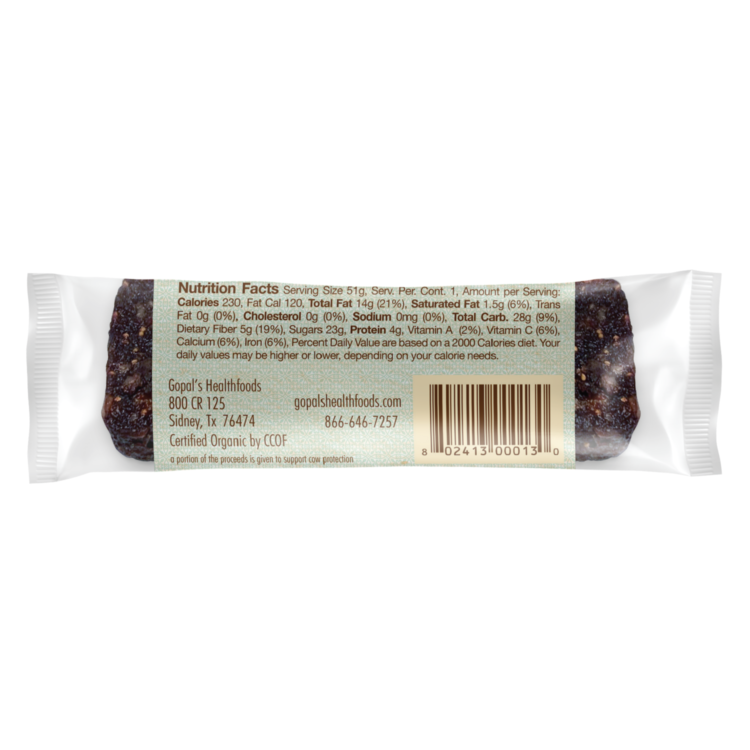 Walnut Fig Rawma Bars® 1.8oz – Gopal's Healthfoods